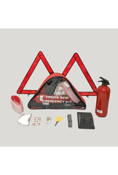 Lux 2022 Dolum Tarihli Lüks Trafik Seti İlk Yardım Seti Araç Yangın Tüpü Üçgen Set Lux 2022 Dolum Tarihli Lüks Trafik Seti İlk Yardım Seti Araç Yangın Tüpü Üçgen Set