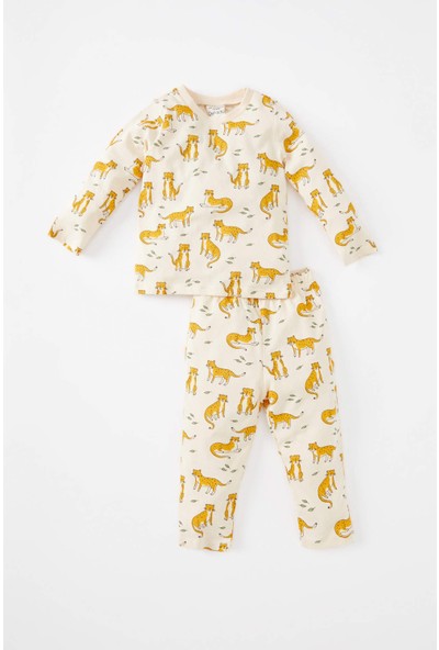DeFacto Erkek Bebek Regular Fit Hayvan Desenli Uzun Kollu Pijama Takım Y4047A222AU DeFacto Erkek Bebek Regular Fit Hayvan Desenli Uzun Kollu Pijama Takım Y4047A222AU