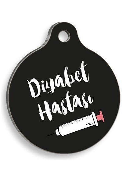 Dali's Isim Yazılabilir Diyabet Hastası Kedi Köpek Künyesi, Isimliği 3 x 3,5 cm