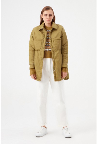 Açelya Okcu Oversize Cep Detaylı Yağmurluk