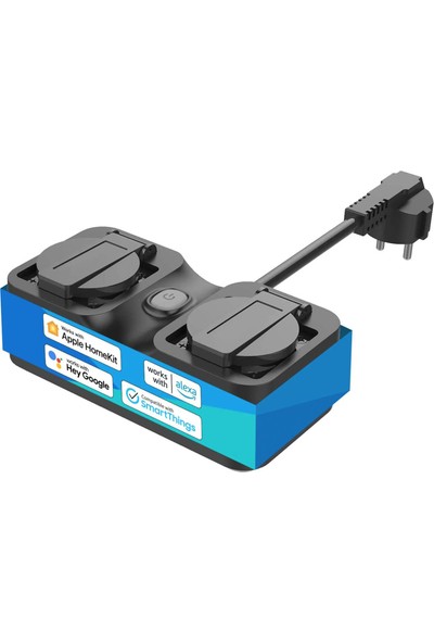 Meross Wi-Fi Apple Homekit Google Assistant ve Alexa Uyumlu Akım Korumalı Suya Karşı Dayanıklı Akıllı 2'li Dış Alan Prizi Meross Wi-Fi Apple Homekit Google Assistant ve Alexa Uyumlu Akım Korumalı Suya Karşı Dayanıklı Akıllı 2'li Dış Alan Prizi