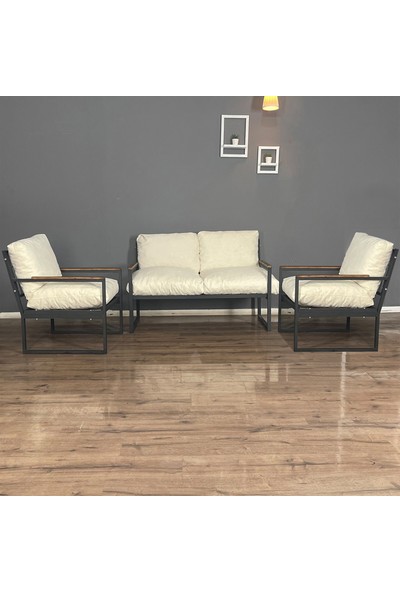 Berta Concept Miletos 2 1 1 Bahçe Balkon Teras Takımı Ahşap Kollu Berta Concept Miletos 2 1 1 Bahçe Balkon Teras Takımı Ahşap Kollu