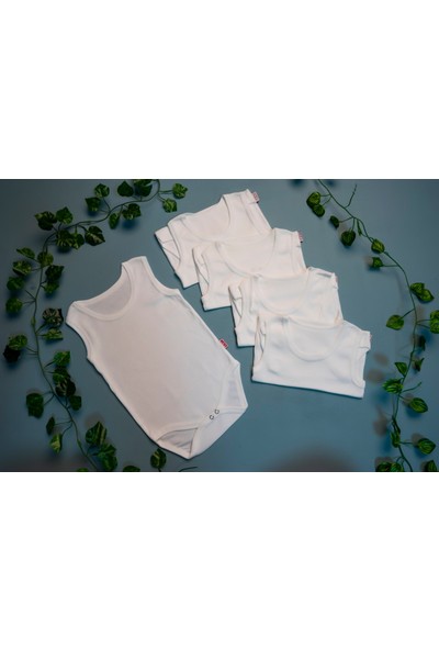 5'li Baskılı Kolsuz Yazlık Çıtçıtlı Badi 5'li Baskılı Kolsuz Yazlık Çıtçıtlı Badi