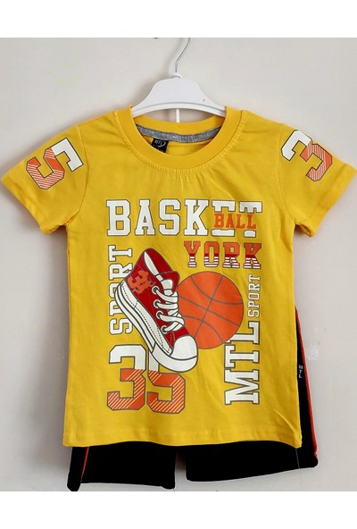 Mtl Baskılı Kaprili Çocuk Alt Üst Takım Unisex Sarı Mtl Baskılı Kaprili Çocuk Alt Üst Takım Unisex Sarı