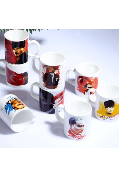 Perla Ev Kahve 8 Adet Atatürk Kupa Perla Ev Kahve 8 Adet Atatürk Kupa