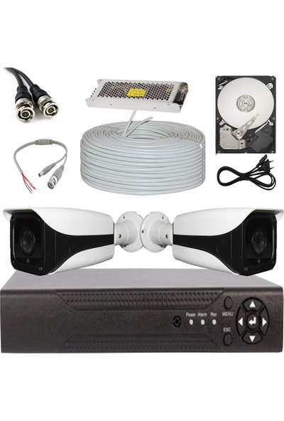 Elit Metal Dahua Kasa Ahd Süper 2 Kameralı Set 1080P Full Hd Elit Metal Dahua Kasa Ahd Süper 2 Kameralı Set 1080P Full Hd