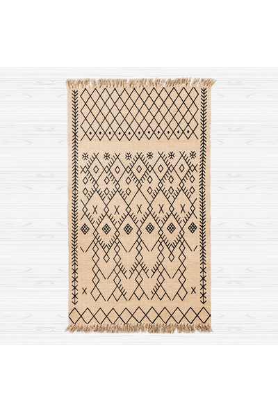 Gardenya Home Gardenya Doğal Jüt Hasır Görünümlü Iskandinav Kilim Desen Kara Tezgah Dokuma Halı Saçaklı Kilim Gardenya Home Gardenya Doğal Jüt Hasır Görünümlü Iskandinav Kilim Desen Kara Tezgah Dokuma Halı Saçaklı Kilim