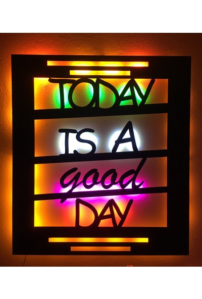 Çakra Today Is A Good Day LED Işıklı Tablo Ahşap 60X50CM Çakra Today Is A Good Day LED Işıklı Tablo Ahşap 60X50CM