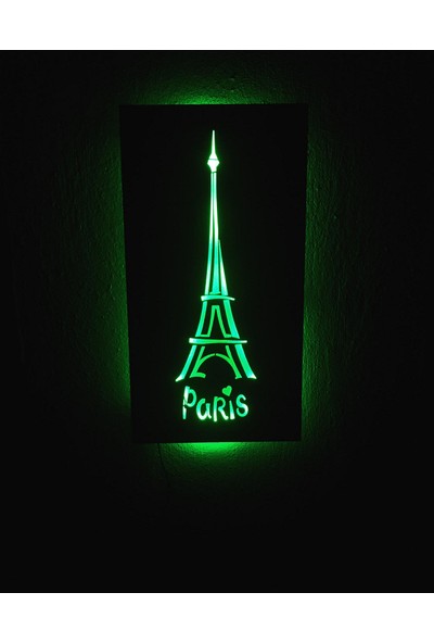 Çakra Rgb Kumandalı Paris LED Işıklı Tablo Ahşap 50X32CM Çakra Rgb Kumandalı Paris LED Işıklı Tablo Ahşap 50X32CM