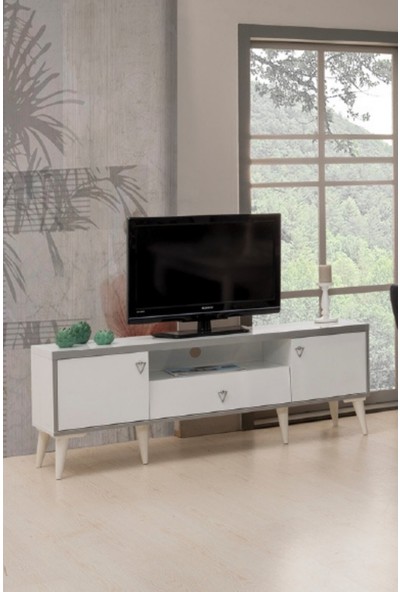 Aura Plus White Tv Sehpası