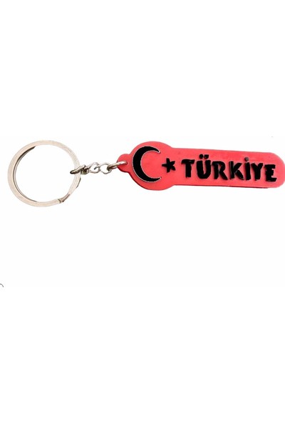 Gogomoto Anahtarlık Silikon Türkiye Uzun 1.sınıf(Kırmızı-Siyah)