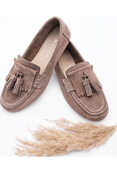 Marjin Kadın Hakiki Deri Püsküllü Loafer Günlük Ayakkabı Vingo Marjin Kadın Hakiki Deri Püsküllü Loafer Günlük Ayakkabı Vingo