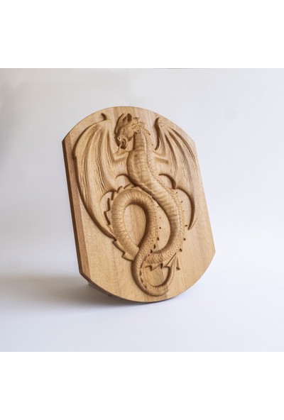 Selende 3D Ahşap Ejderha Duvar Dekorasyon Ürünü