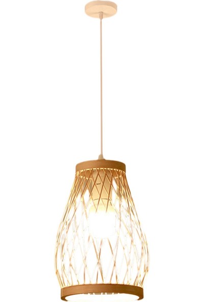 Shekel Doğal Bambu Fener Kolye Hafif Retro Çin Tarzı Tavan Fener (Yurt Dışından)