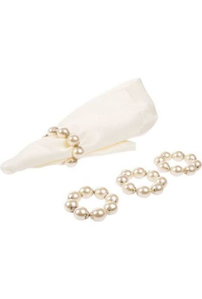 Elzem Tasarım Hediyelik 12 Li Incili Peçete Halkası Elzem Tasarım Hediyelik 12 Li Incili Peçete Halkası