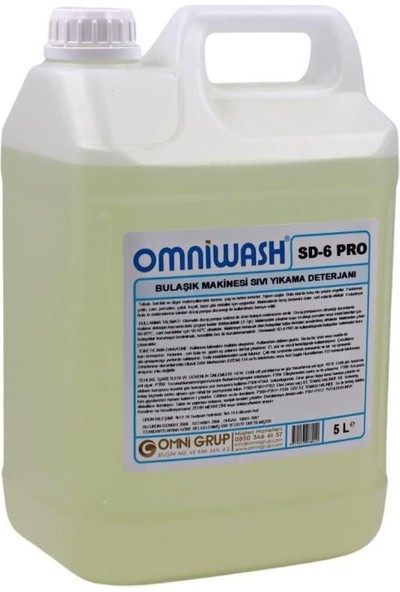 Omniwash Sd-6 Pro 5000 ml Endüstriyel Sıvı Bulaşık Makinesi Deterjanı Omniwash Sd-6 Pro 5000 ml Endüstriyel Sıvı Bulaşık Makinesi Deterjanı