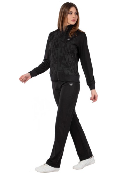Crozwise Kadın Eşofman Takımı Siyah Dalgıç 1219-10