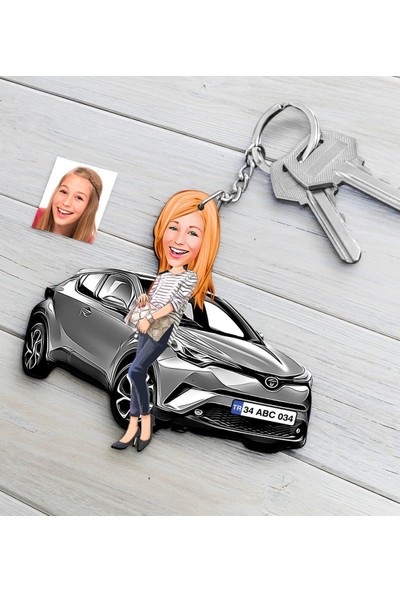 BK Kişiye Özel Bayan Toyota C-Hr Figürlü Plakalı Ahşap Karikatür Anahtarlık-2 BK Kişiye Özel Bayan Toyota C-Hr Figürlü Plakalı Ahşap Karikatür Anahtarlık-2