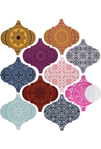 Oalyip 10 Adet Geometrik Pvc Karo Banyo Çıkartması - Çok Renkli (Yurt Dışından) Oalyip 10 Adet Geometrik Pvc Karo Banyo Çıkartması - Çok Renkli (Yurt Dışından)