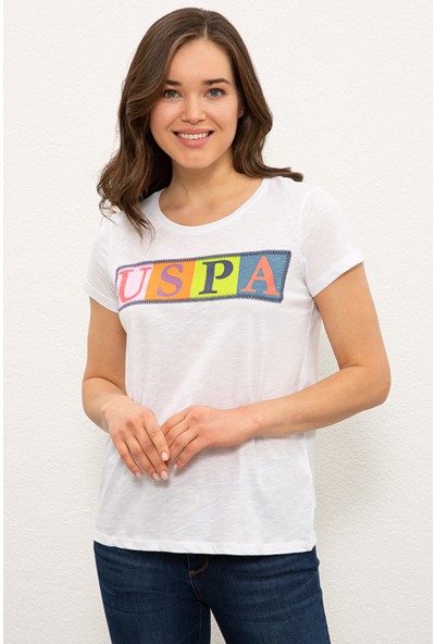 U.S. Polo Assn. Kadın Beyaz T-Shirt 50252287-VR013