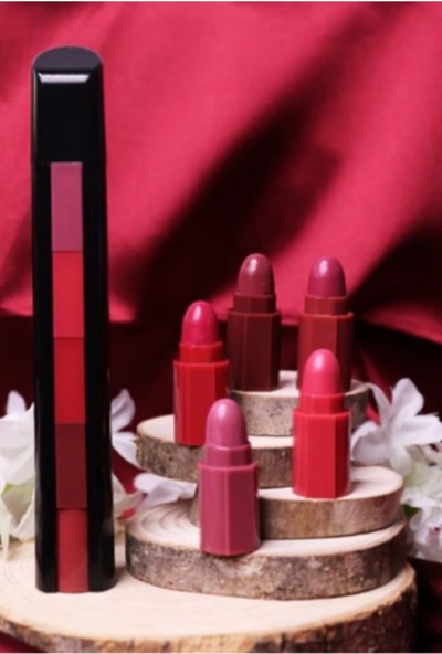 5 Renkli Kat Kat Kalem Model Matruşka Ruj Seti 5 Renkli Kat Kat Kalem Model Matruşka Ruj Seti