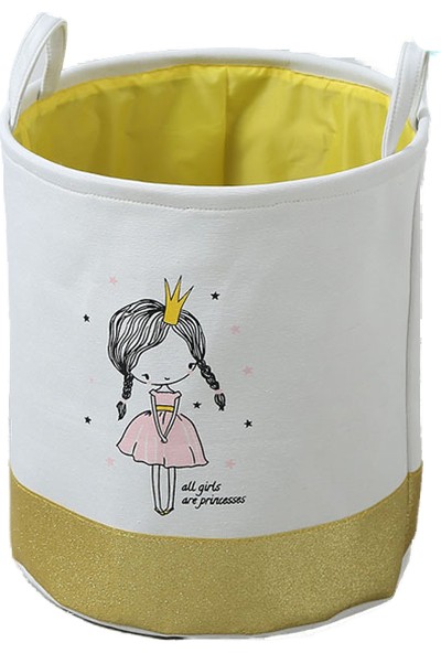 Black Tea Kumaş Giysi Saklama Sepeti - Sarı/beyaz (Yurt Dışından) Black Tea Kumaş Giysi Saklama Sepeti - Sarı/beyaz (Yurt Dışından)