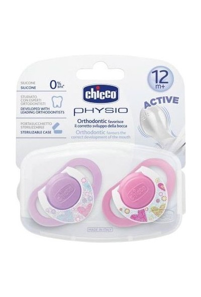 Chicco Physio Compact 2 Li Silikon Emzik 12 Ay+ Kız - 8058664059294 Chicco Physio Compact 2 Li Silikon Emzik 12 Ay+ Kız - 8058664059294