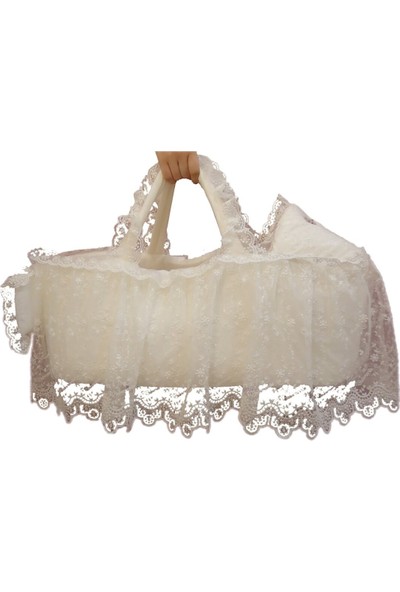 Sema Bebe Sema Baby Fistolu Güpürlü Lüks Yenidoğan Bebek Yatağı - Ekru Sema Bebe Sema Baby Fistolu Güpürlü Lüks Yenidoğan Bebek Yatağı - Ekru