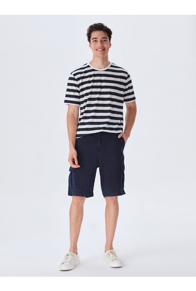 Kargo Cepli Lacivert Şort