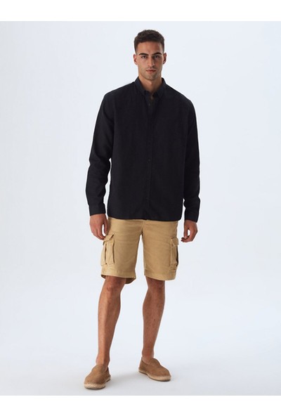 Klasik Yaka Basıc Uzun Kollu Siyah Gömlek Klasik Yaka Basıc Uzun Kollu Siyah Gömlek