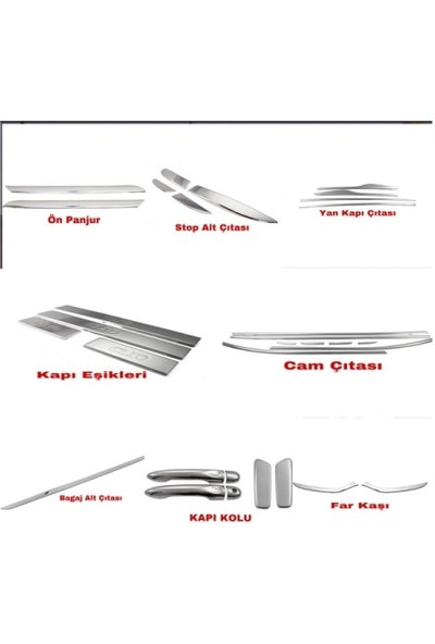 Alfa Otomotiv Renault Clio - 4 Krom Set 8 Ürün 29 Parça 2012-2019 Arası Alfa Otomotiv Renault Clio - 4 Krom Set 8 Ürün 29 Parça 2012-2019 Arası