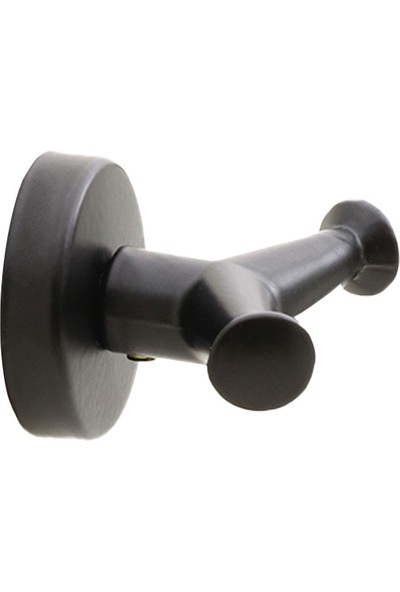 Porto Banyo Tuvalet Havlu Askısı 2'li Metal Mat Siyah Lüx Askılık