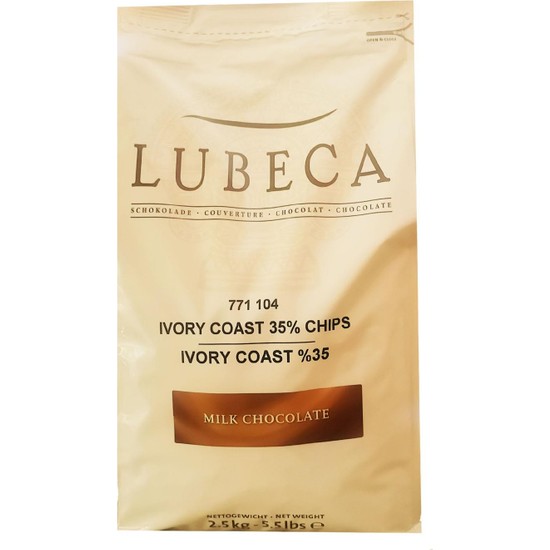 Lubeca %35 Kakaolu Sütlü Kuvertür Pul Çikolata 2,5 kg Fiyatı