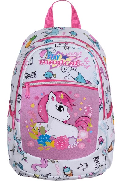 Çantaland Beyaz Unicorn Desenli Anaokulu Çantası Çantaland Beyaz Unicorn Desenli Anaokulu Çantası