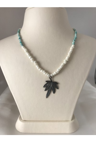 Anka Marıjuana Yapraklı Gümüş Kolye