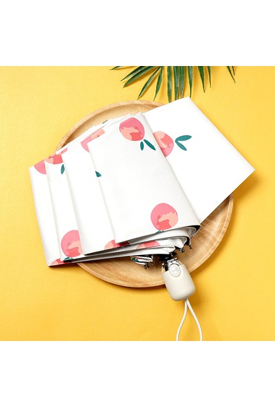 Hi Stores Desenli Otomatik Şemsiye - Beyaz (Yurt Dışından)