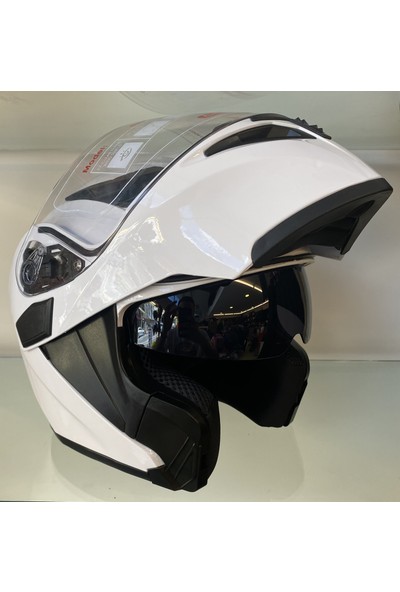 Xspeed Ece Belgeli Çene Açılır Kask Beyaz Yeni Sezon Xspeed Ece Belgeli Çene Açılır Kask Beyaz Yeni Sezon