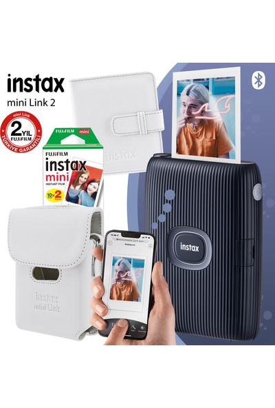 Instax Mini Link 2 Uzay Mavisi Akıllı Telefon Yazıcısı ve Çantalı Hediye Seti 1 Instax Mini Link 2 Uzay Mavisi Akıllı Telefon Yazıcısı ve Çantalı Hediye Seti 1