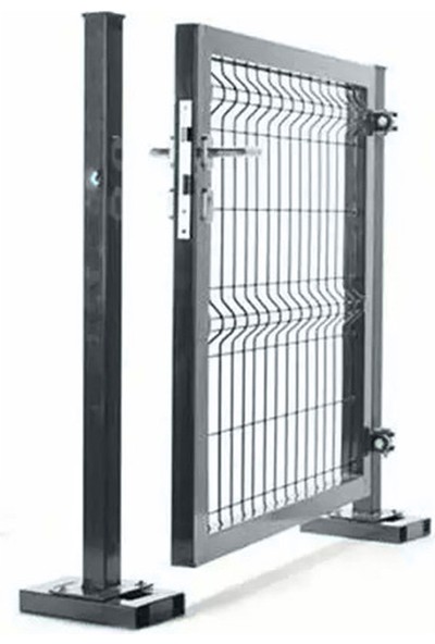 Telfence Kanatlı Panel Çit Kapı Göbek Kilitli Antrasit Telfence Kanatlı Panel Çit Kapı Göbek Kilitli Antrasit