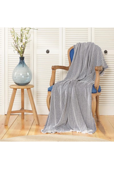 Karaca Home Secret Lacivert Tv Battaniyesi