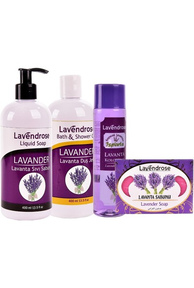 Lavendrose 4 'lü Lavanta Hijyen Seti, Rahatlatıcı Lavanta Kokusu ile Duş Bakım Seti 2 Lavendrose 4 'lü Lavanta Hijyen Seti, Rahatlatıcı Lavanta Kokusu ile Duş Bakım Seti 2