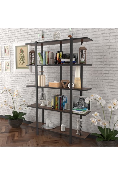 Furnia Monte 5 Raflı Kitaplık Ceviz Furnia Monte 5 Raflı Kitaplık Ceviz