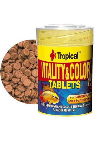 Tropical Tablet Vitality&Color Balık Yemi 50 Adet Tropical Tablet Vitality&Color Balık Yemi 50 Adet