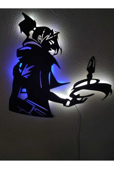Valorant Jett LED Işıklı Ahşap Tablo Valorant Jett LED Işıklı Ahşap Tablo