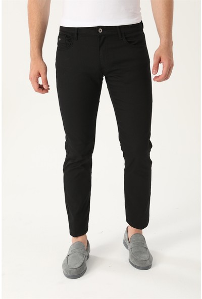 Uki Siyah Comfort Fit 5 Cep Pantolon