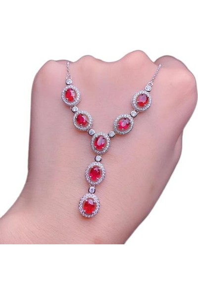 Butik Takı 925 Ayar Gümüş Kakma Doğal Yakut Kolye Kolye Bayanlar Popüler Tespit Destekler | Kolye Butik Takı 925 Ayar Gümüş Kakma Doğal Yakut Kolye Kolye Bayanlar Popüler Tespit Destekler | Kolye