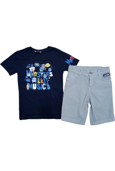Erkek Çocuk Keten Şort Tişört Takımı