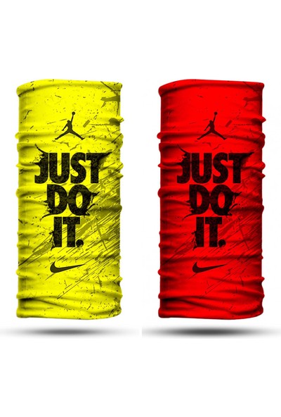 Dair Aksesuar 2'li Set Just Do It Desenli Motosiklet Buff Boyunluk Bandana Dair Aksesuar 2'li Set Just Do It Desenli Motosiklet Buff Boyunluk Bandana