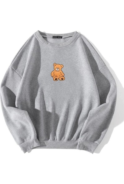 Laluvia Teddy Baskılı Oversize Sweatshirt Laluvia Teddy Baskılı Oversize Sweatshirt