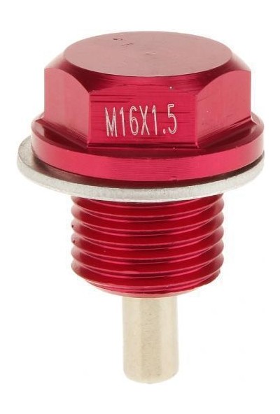 3XM16X1.5 Kırmızı 3 Adet Için Eloksallı Manyetik Motor Yağı Tava Tahliye Cıvatası Fiş 3XM16X1.5 Kırmızı 3 Adet Için Eloksallı Manyetik Motor Yağı Tava Tahliye Cıvatası Fiş